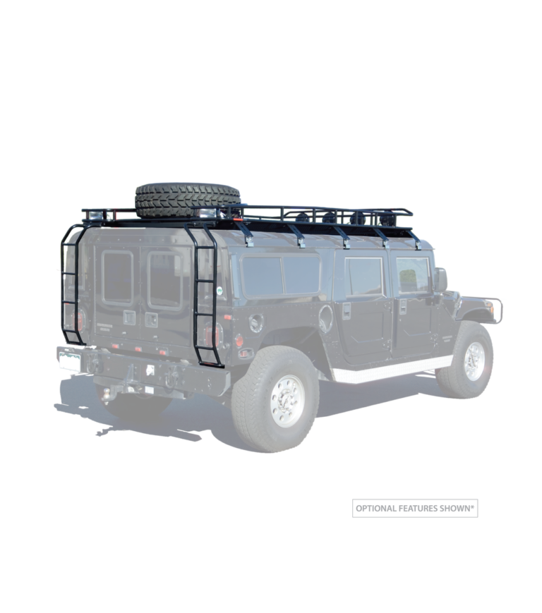 GOBI Hummer H1 Ranger Tire Carrier Rack No Sunroof Multi-Light Setup