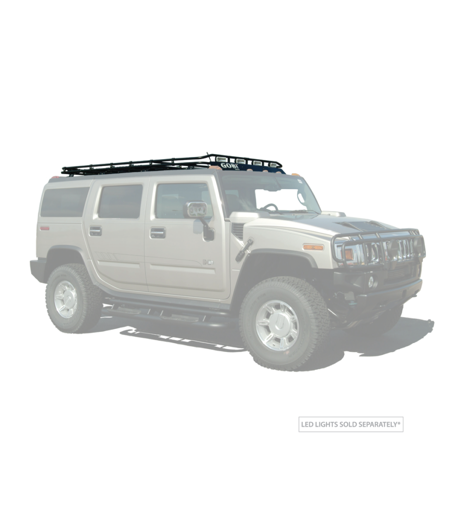 GOBI Hummer H2 Stealth Rack With Sunroof Multi-Light Setup
