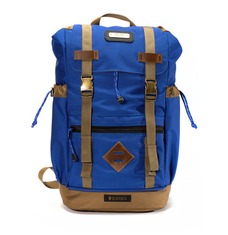 Getaway Backpack Gun Metal Blue with Tan Webbing - GOBI Racks